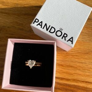 Pandora | Jewelry | Pandora Gold Heart Gemstone Ring | Poshmark